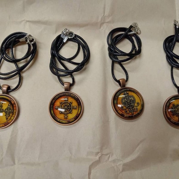 Voodoo Veve Pendant Choice of Sobo and Bade Kalfou Ogou Feray Loco ...