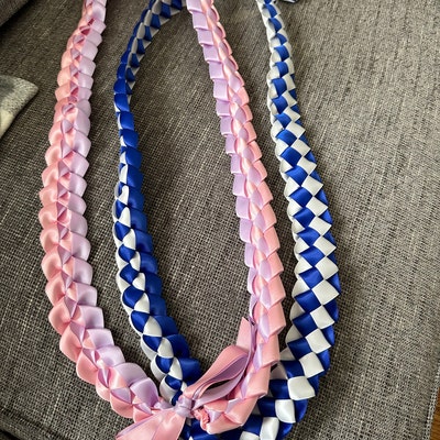 44 Custom Two Ribbon Braided Ribbon Leis You Choose Colors graduation ...