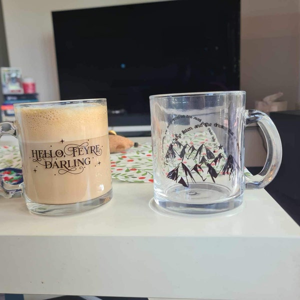 Hello Feyre Darling Glass Mug, ACOTAR Cup, Official Sarah J Maas ...