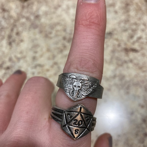 D20 Ring - Adjustable - Handcrafted by Doctor Gus - Natural Twenty Dice ...