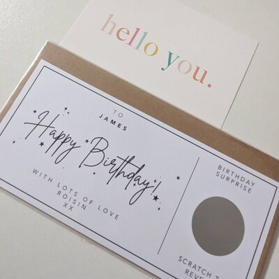 Personalised Birthday Scratch Card Gift - Etsy UK