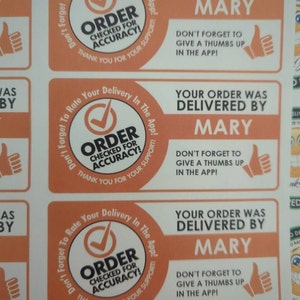 Red Delivery 2x2 5 Stars Delivery Bag Stickers - Etsy