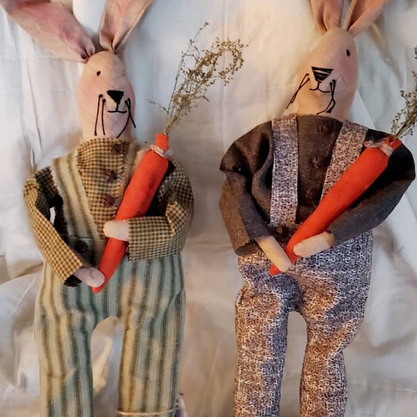 Primitive Easter Bunny Rabbit Doll Digital PATTERN Hannah - Liberty ...