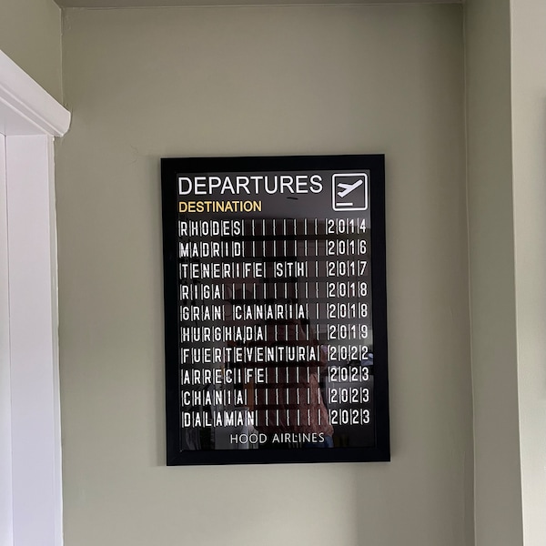 Personalised Custom Travel Poster, Departure Board, Airport Travel ...