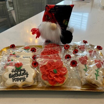 Poppy Birthday Cookies - Etsy