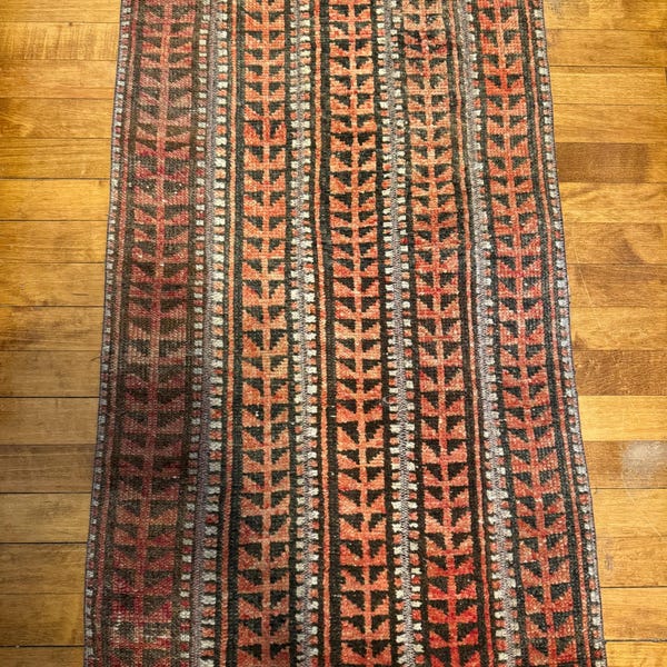 4x9 Oushak Rug, 4x9 Vintage Wool Rug, 4x9 Turkish Oriental Rug, Red ...