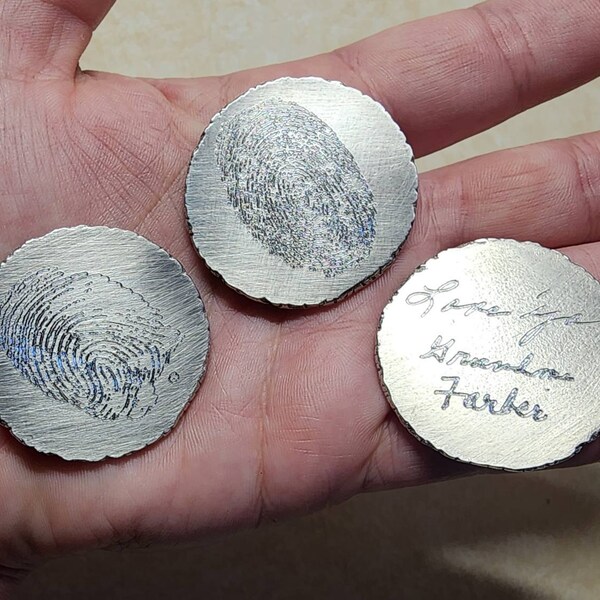 Personalized Fingerprint Pocket Coin, Personalized Gift, Custom Worry ...