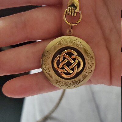 Irish Celtic Knot Vintage Style Locket, Brass Celtic Locket, Brass ...