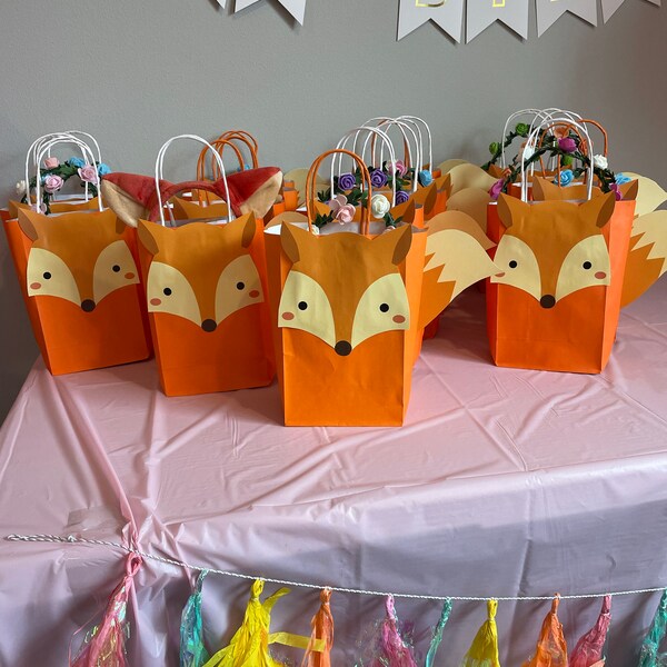 Fox Favor Bag - Candy Bag - Instant Download - Woodland Animals - DIY ...