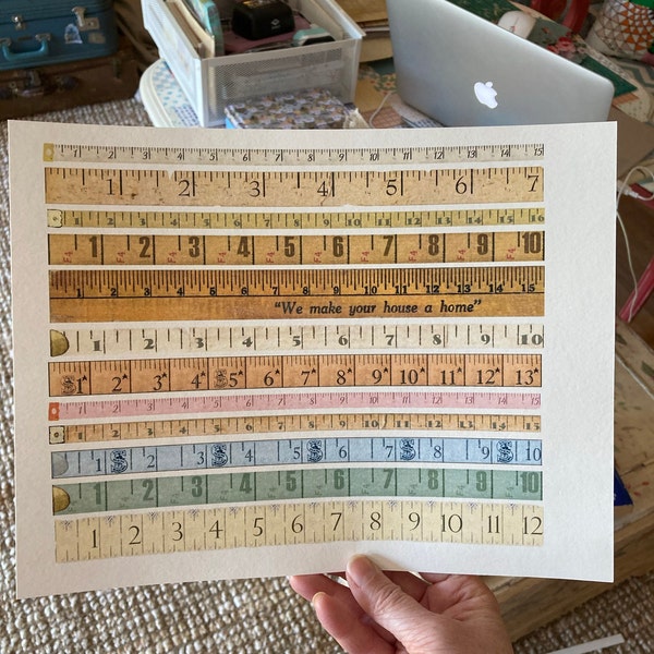 Vintage Tape Measure Measuring Old Printable Paper Craft Art Hobby ...