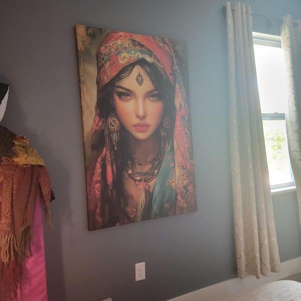 Large Canvas Painting of Big Fish, Wall Art Modern Design Colorful Carp ...