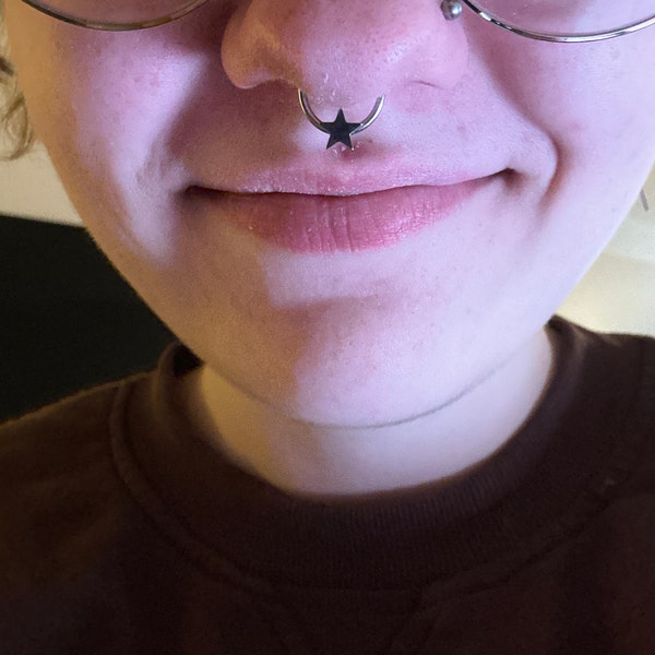 16G Star Septum Jewelry/septum Ring/daith Jewelry/helix Hoop Earring ...