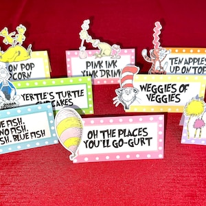 Dr. Seuss Inspired Food Labels Set of 8 - Etsy