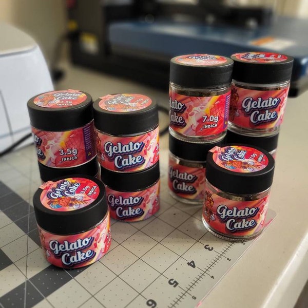 Strain Label Stickers for 3oz Eighth Jars - 1.5" X 6" Jar Wrap Labels ...