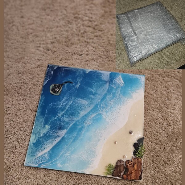 Square Resin Mirrors “framed Water” With Koi Fish - Etsy