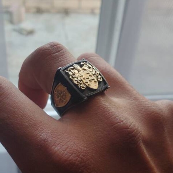 Medieval Battlefield Ring, Medieval Knight Ring, Gothic Ring, 18k Solid ...