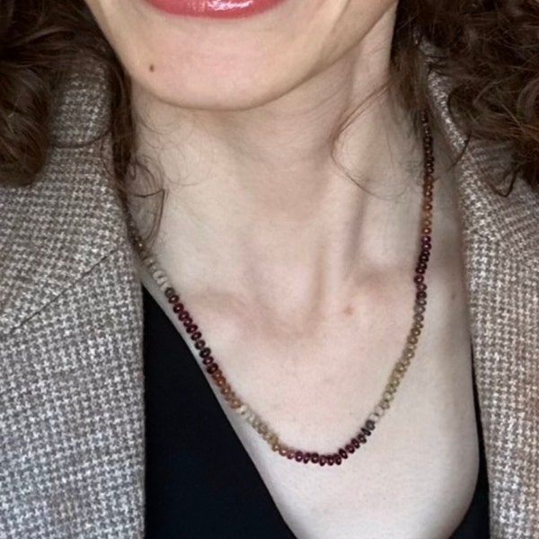 Burgundy Merlot - Rich African Ruby Gemstone Necklace With Solid 14K ...