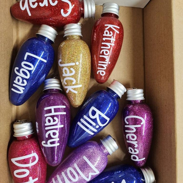 Personalized Lightbulb Christmas Ornaments | Name Ornaments | Christmas ...