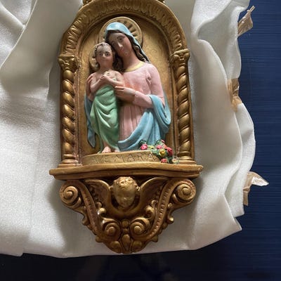 Antique French Religious Frame 1900s Reliquary Relic Frame Shrine W ...