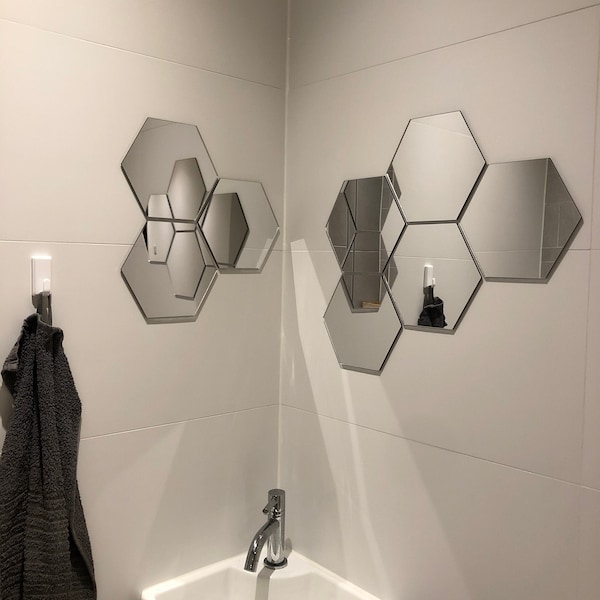 Hexagon Shape Mirror Wall Decal Wall Sticker 8pcs - Etsy