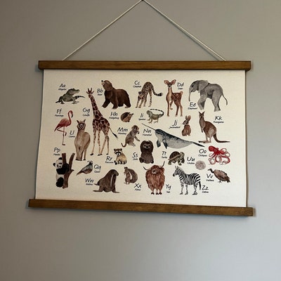 Animal Alphabet Chart Wall Decor Homeschool Decor Classroom Decor ...