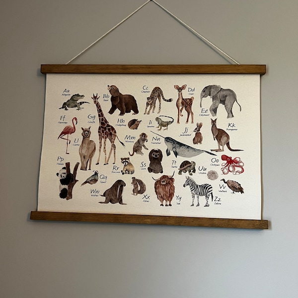 Animal Alphabet Chart | Wall Decor | Homeschool Decor | Classroom Decor ...