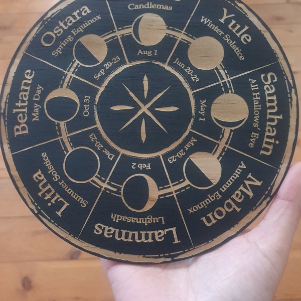 Moon Phase Wheel of the Year // Pagan Witch Calendar Board // Magickal ...