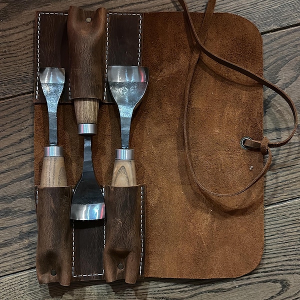 Curved Adze With Leather Case. Wood Carving Tool. Camping Axe ...