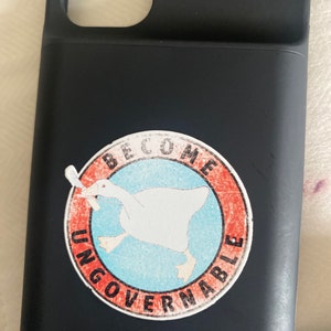 Holographic Become Ungovernable Goose Sticker Funny Sticker - Etsy