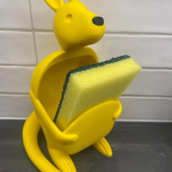 3D Printed Sponge Holder - Kangaroo Sponge Holder - Sponge Drainer ...
