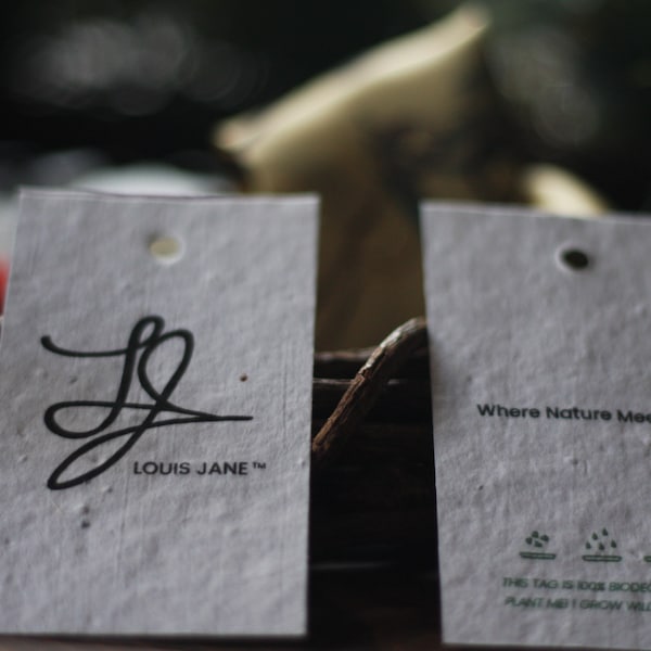 Customizable Plantable Hang Tags, Personalized Seeded Paper Gift Tags ...