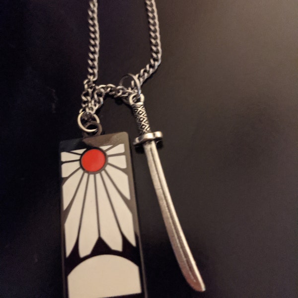 Silver Tone Katana Sword Pendant Necklace, Men's Necklace, Samurai ...
