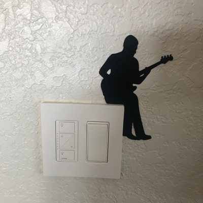 Bass Guitar Player Light Switch Decal Guitarist Wall Sticker Music Wall ...