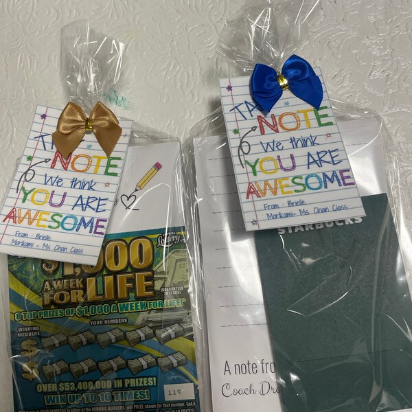 Take Note You Are Awesome Gift Tags, Editable Thank You Gift Tags ...