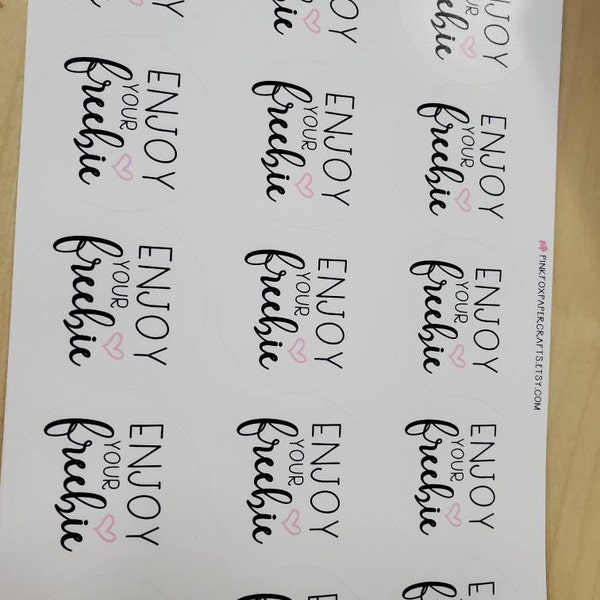 Enjoy Your Freebie Sticker, Free Gift Sticker, Giveaway Winner Sticker ...