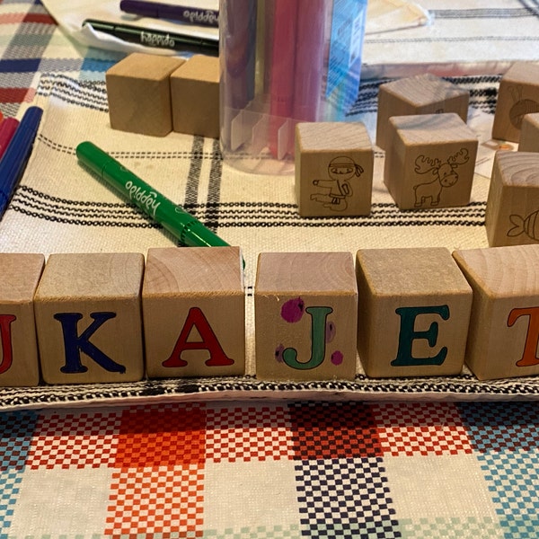 Color Your Own ABC Blocks: Baby Shower Activity, Laser Engraved Maple ...