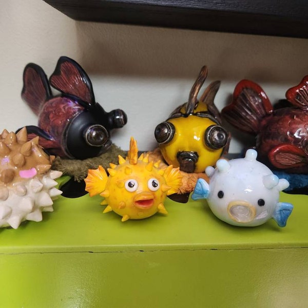 Cartoony Funny Mythical Creature, Adorable Critters Sculpture in Yellow ...