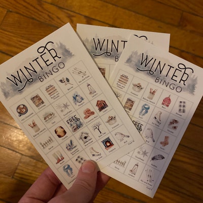 Winter II Bingo Cards: Printable Bingo, 50 Cards, Senior Citizen ...