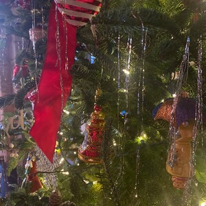ONE Authentic Real LEAD Silver Christmas Tree TINSEL Antique Vintage 18 ...