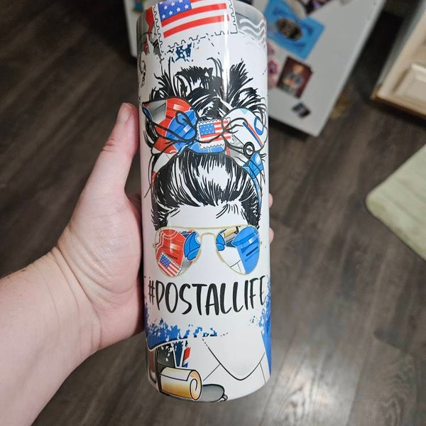 Postal Life Tumbler Sublimation Design: Seamless 20oz Skinny Tumbler ...