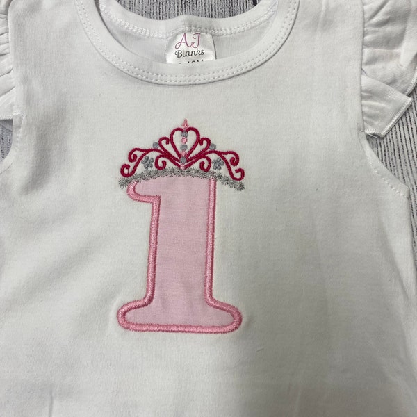 Princess Crown Birthday Number Set 1-9 Machine Embroidery Applique ...