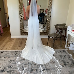 ANNA Drop Royal Floral Cathedral Veil/floral Cathedral Veil/ | Etsy