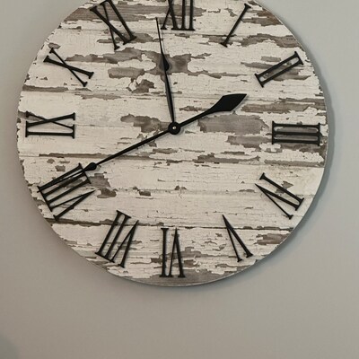 Mini Square Clock Clock With Leather Neutral Grey/green 6 Wood Clock ...