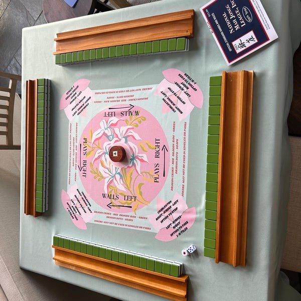 55x55 Table Cloth With 30x30 Mahjong Board Large Square Table Cloth ...