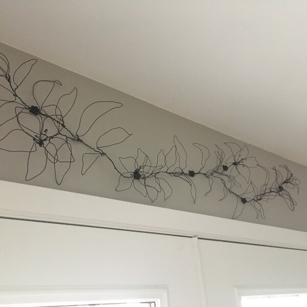 Home Decor. Wall Decor Hanging, Wire Art. Set of 2 Wire Flowers. Lily ...