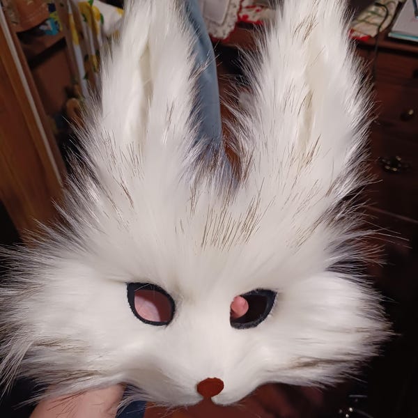 Faux Fur Mountain Rabbit Mask, Handmade - Etsy