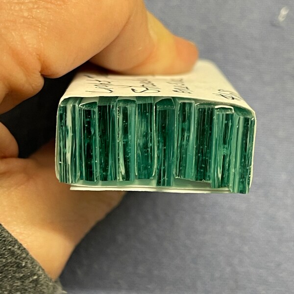 Border Strips Turquoise, Opal Aqua Streaky Iridized One Side 3"x1/2 ...
