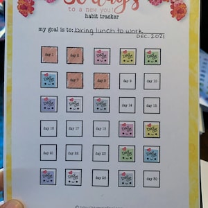 Sad Sick Day Tissue Box Reminder Tracker Kawaii Planner | Etsy