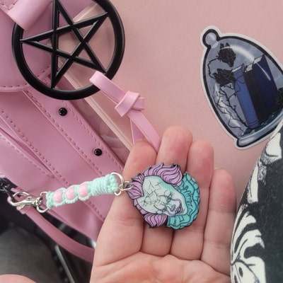 Pastel Goth Keychain Horror Keychain Macramé Keychain - Etsy
