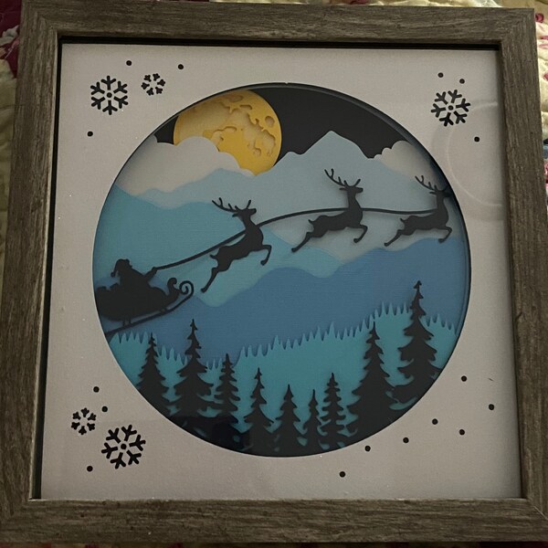 3D Santa Svg - Shadow Box Svg, Christmas Svg, Layered Svg - Etsy